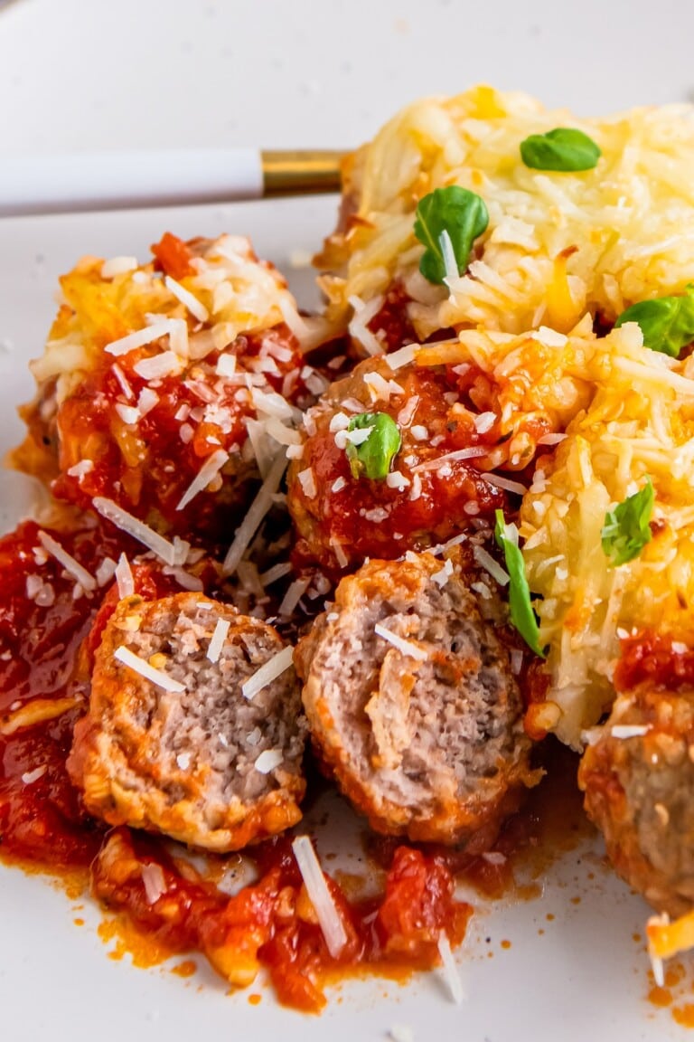The Best Baked Meatballs with Marinara | Easy Dinner Ideas