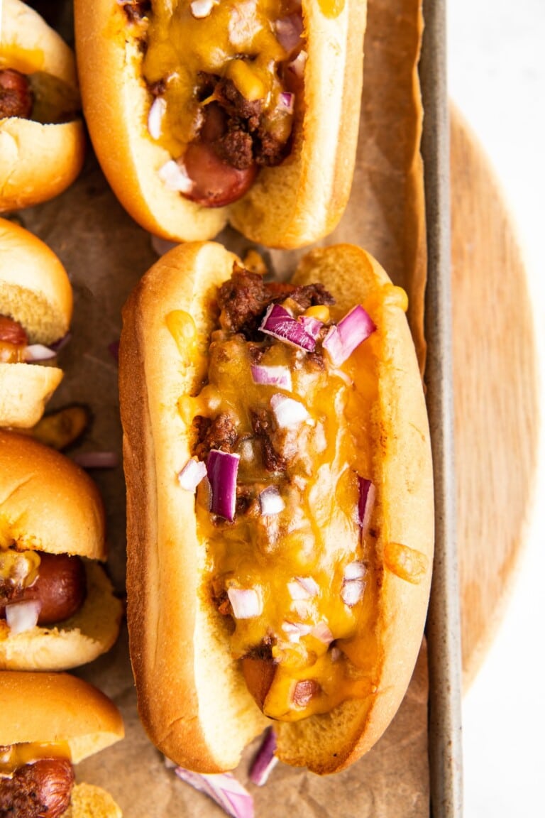 Cheesy Baked Chili Dogs | Easy Dinner Ideas