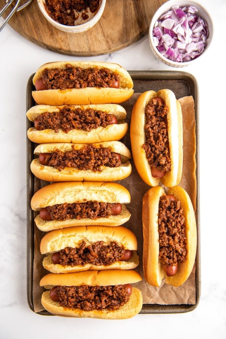 Cheesy Baked Chili Dogs | Easy Dinner Ideas