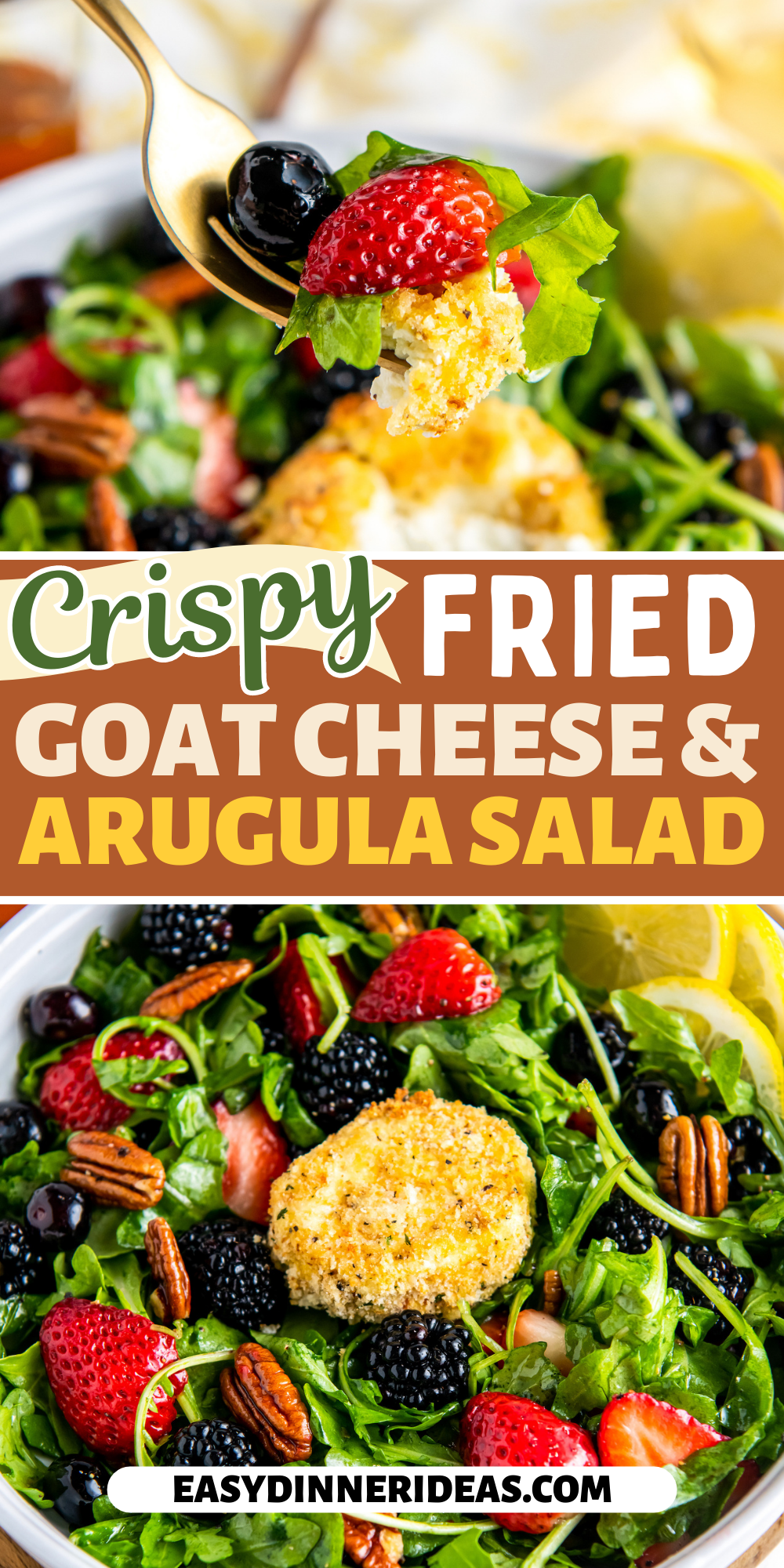Arugula Salad with Fried Goat Cheese | Easy Dinner Ideas