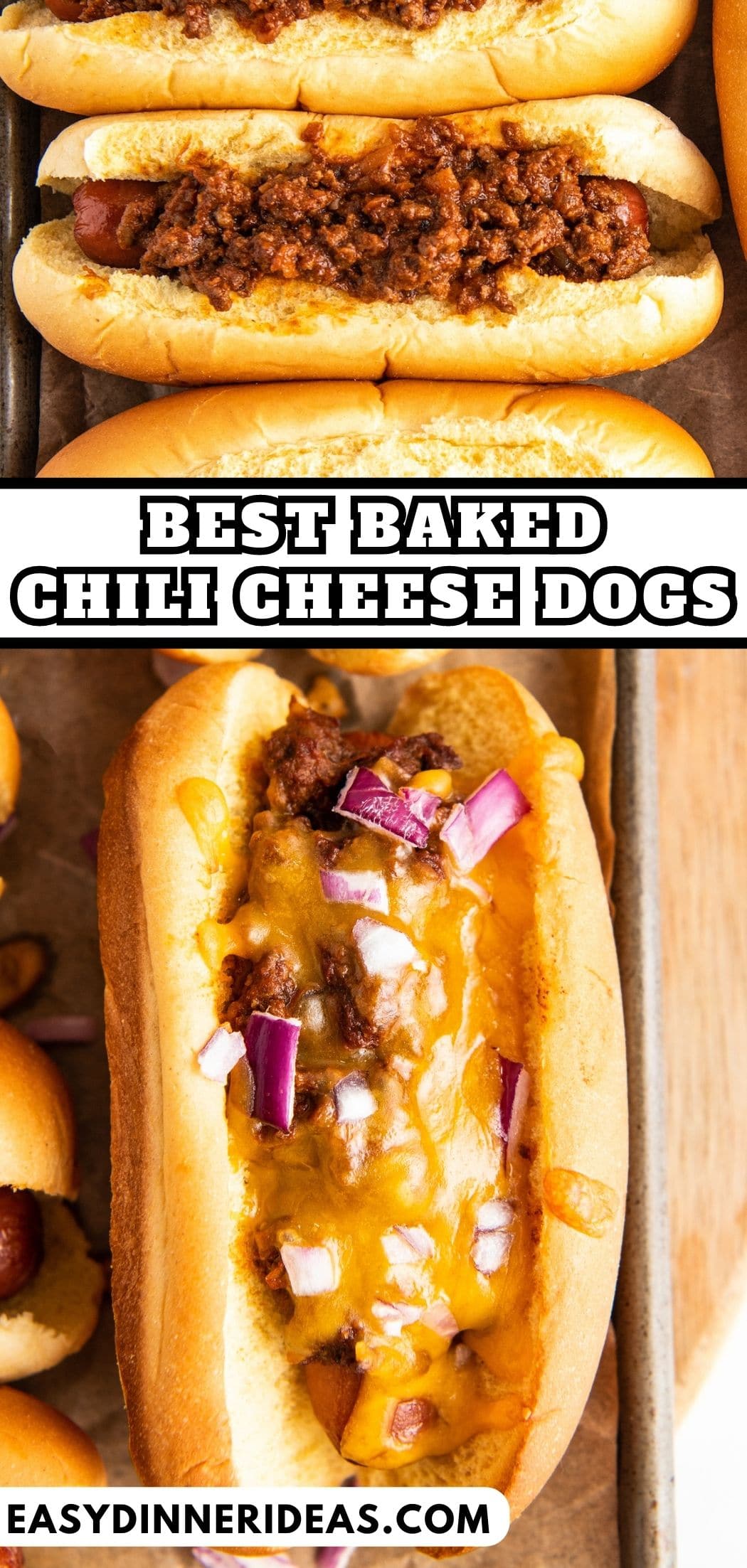 Cheesy Baked Chili Dogs | Easy Dinner Ideas