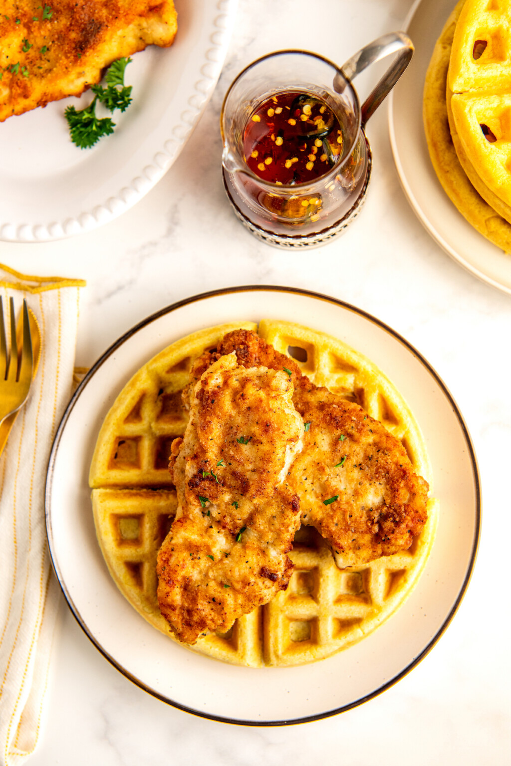 Hot Honey Chicken and Waffles Recipe | Easy Dinner Ideas
