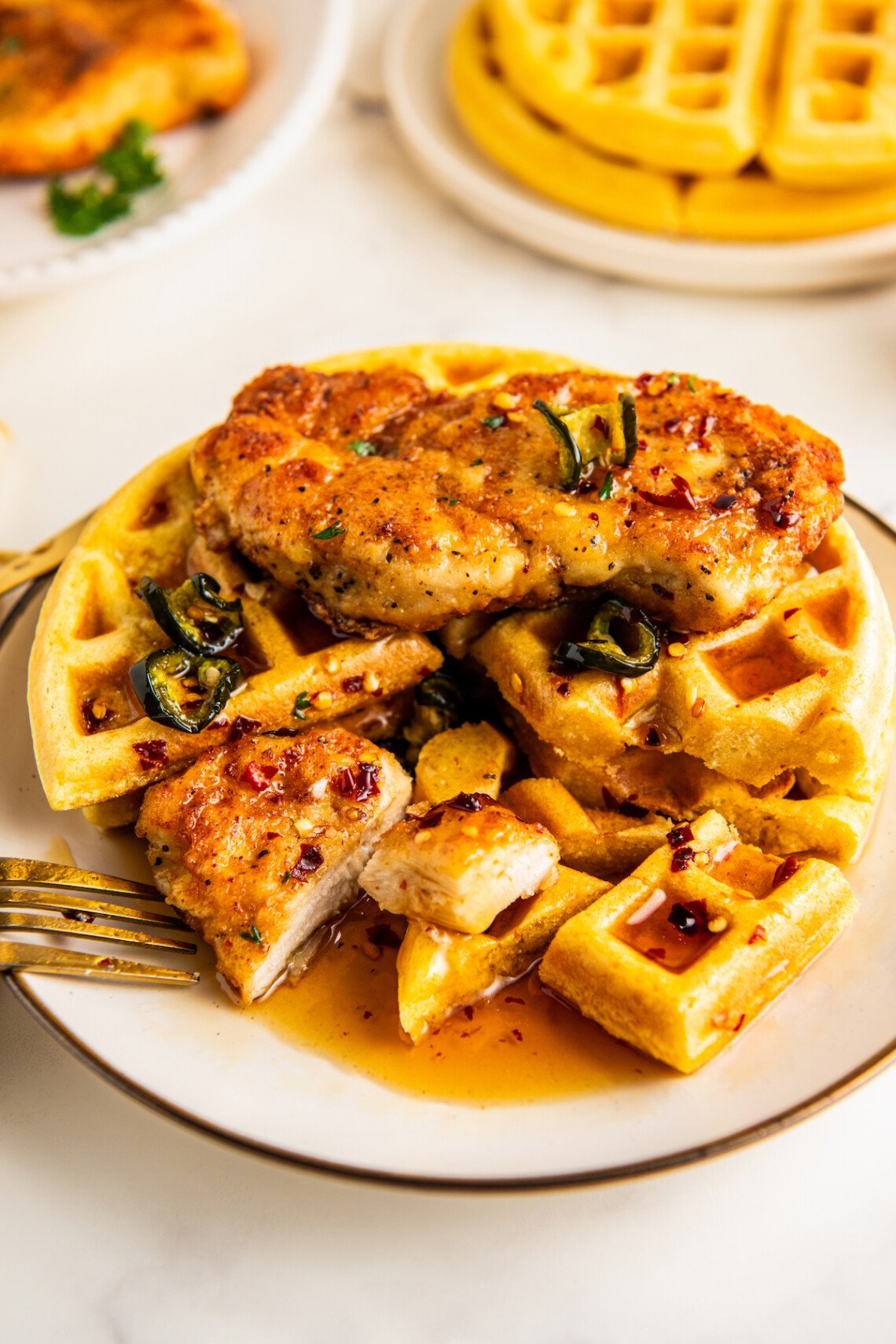 Hot Honey Chicken and Waffles Recipe | Easy Dinner Ideas