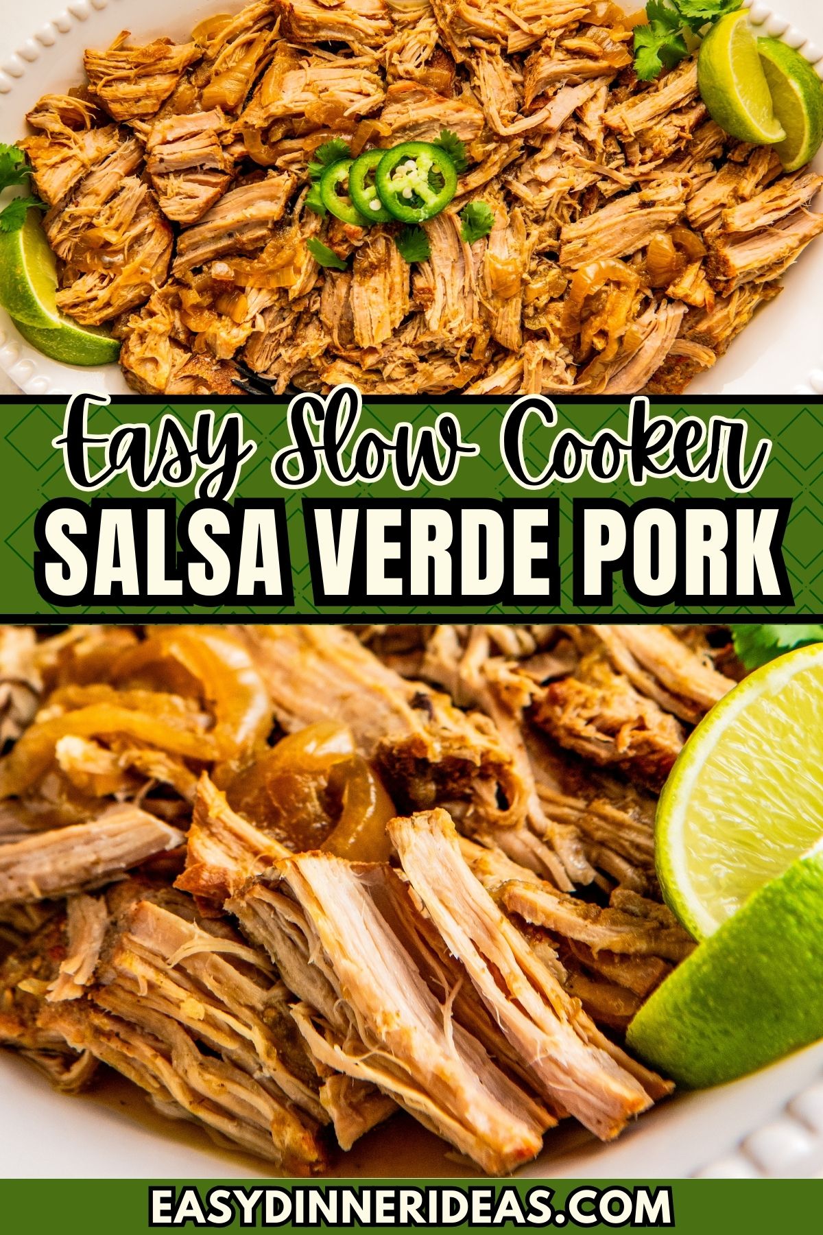 Crockpot Salsa Verde Pork | Perfect For Salsa Verde Tacos!