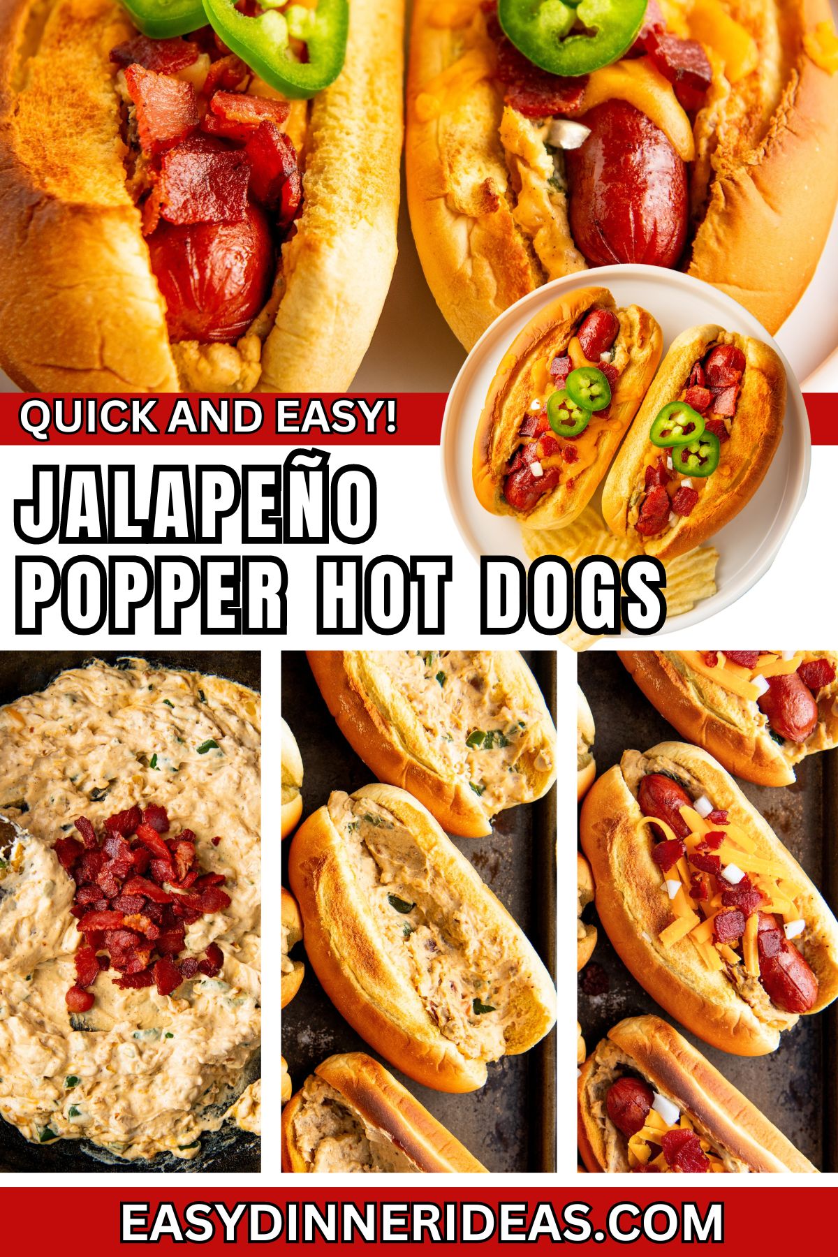Jalapeno Popper Hot Dogs Recipe | Easy Dinner Ideas