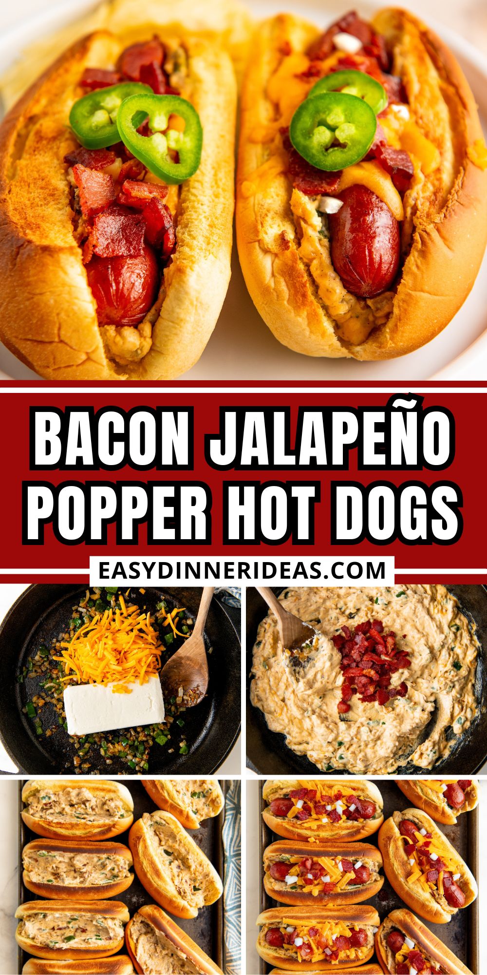 Jalapeno Popper Hot Dogs Recipe | Easy Dinner Ideas