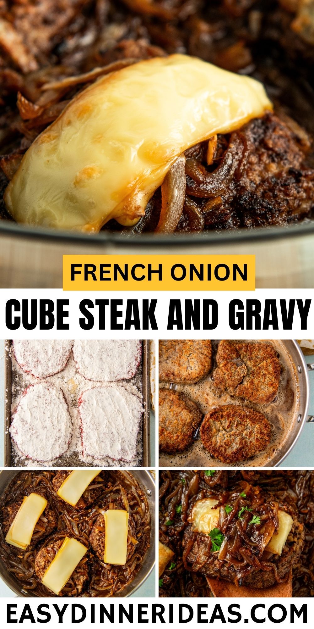 French Onion Cube Steak and Gravy | Easy Dinner Ideas