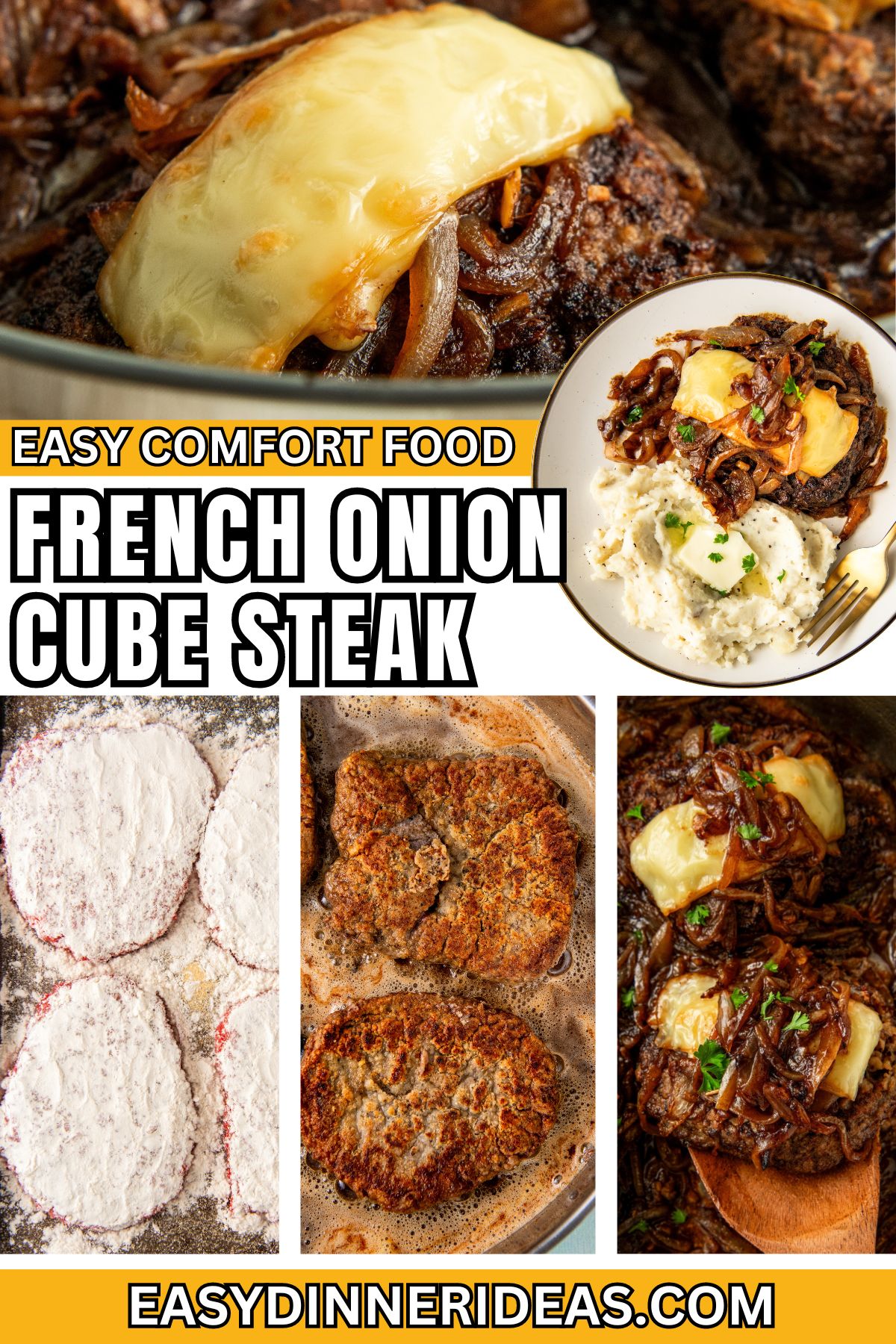 French Onion Cube Steak and Gravy | Easy Dinner Ideas
