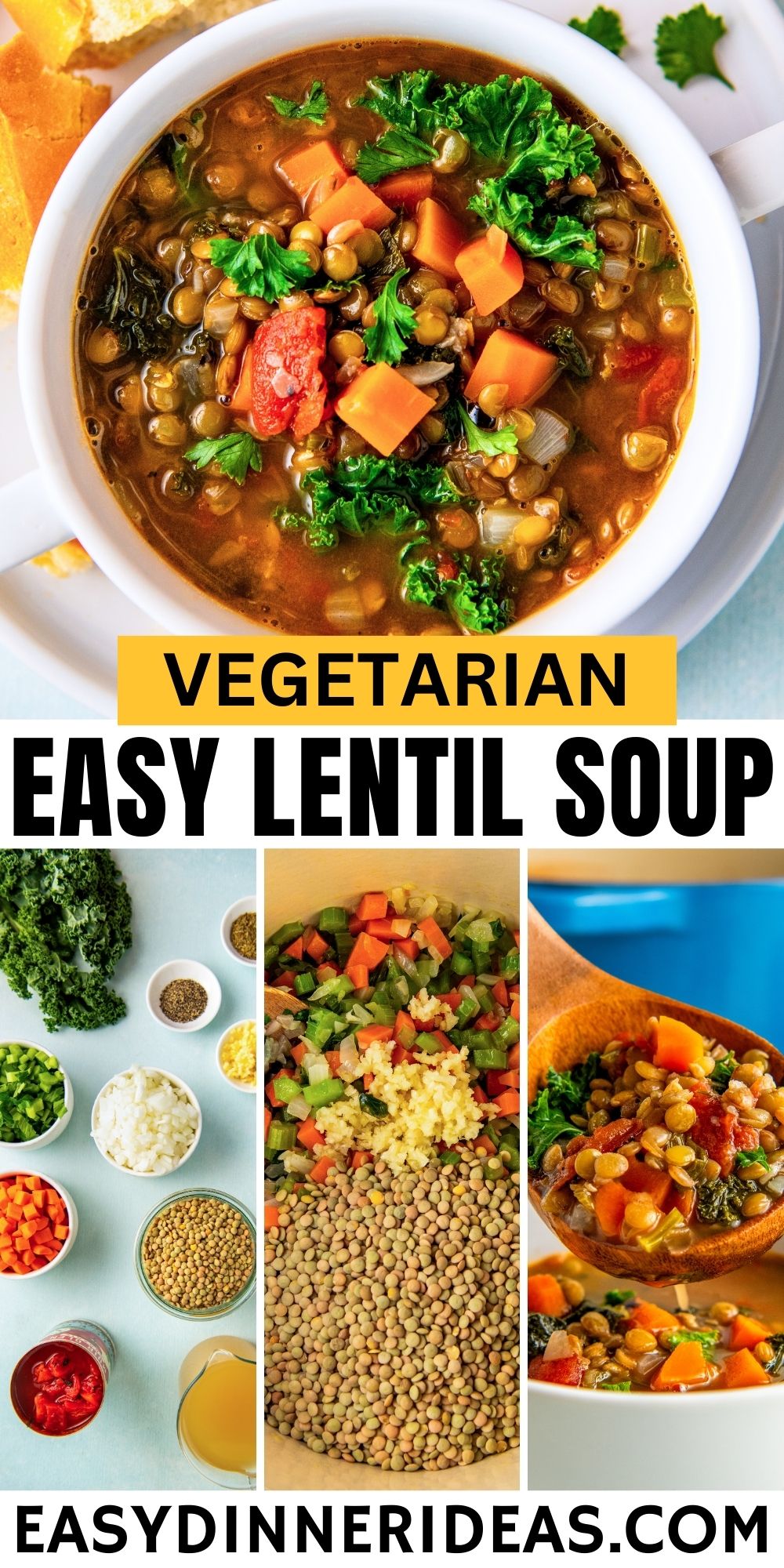 Hearty Easy Lentil Soup Recipe | Easy Dinner Ideas