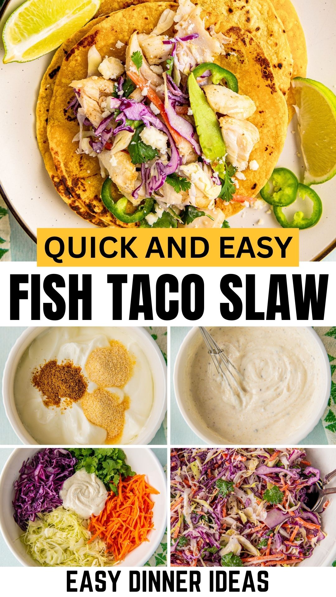 Quick & Easy Fish Taco Slaw Recipe | Easy Dinner Ideas