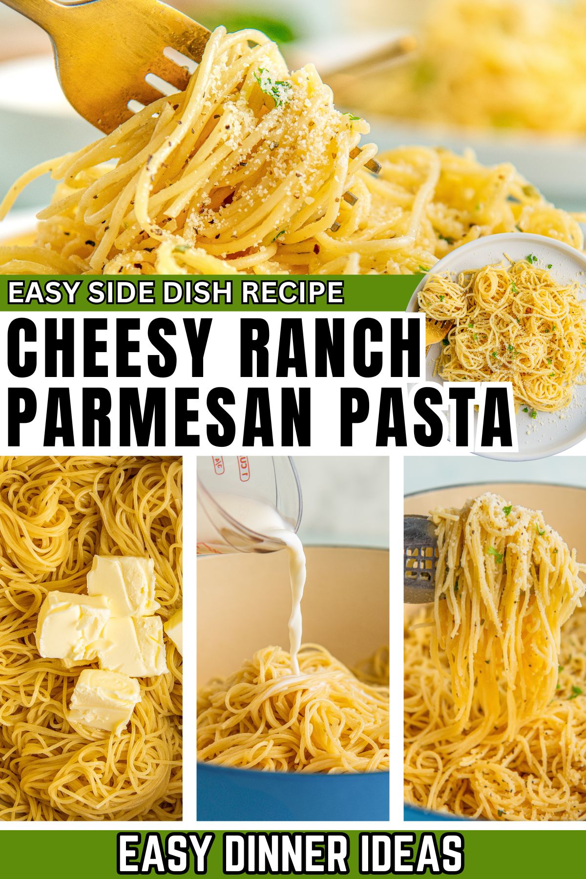 Easy Cheesy Ranch Parmesan Pasta Recipe | Easy Dinner Ideas