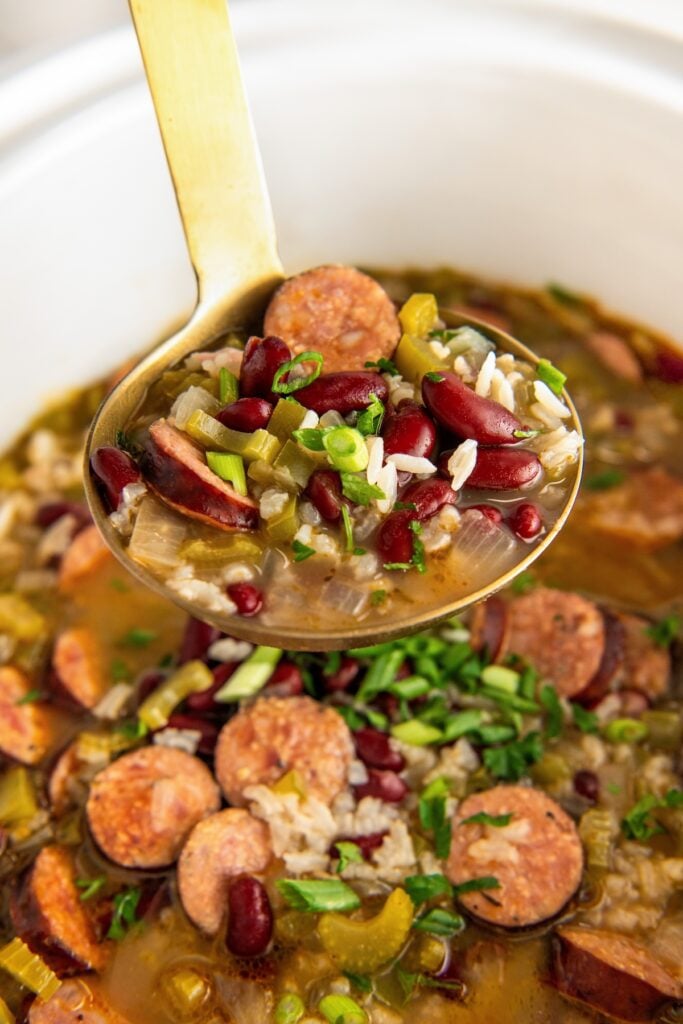 Easy Crockpot Red Beans and Rice Soup | Easy Dinner Ideas